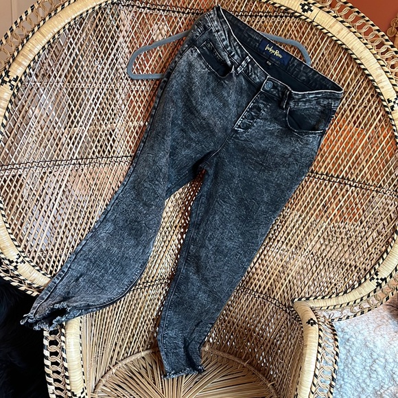 Indigo Rein | Jeans | Black Acid Washed Distressed Jeans | Poshmark